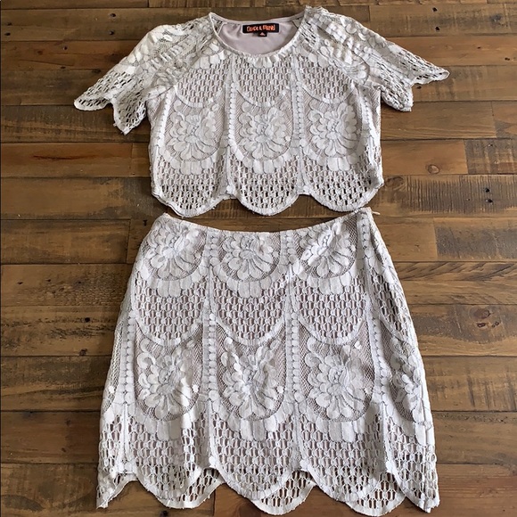 Dance & Marvel | Skirts | Dance Marvel Lace Set | Poshmark